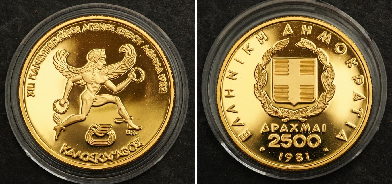 1981, Greece. Beautiful Proof Gold 2500 Drachmai C ...