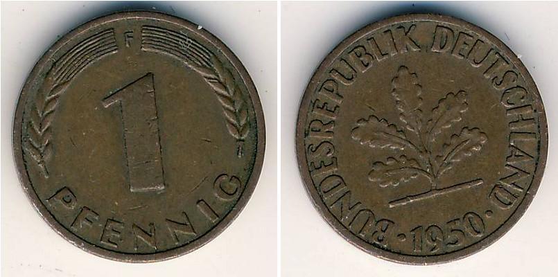 1 Pfennig 1950 West Germany (1949-1990) Bronze | Prices & Values