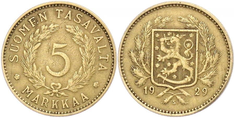 5 Mark 1946 Finland (1917 - ) Brass | Prices & Values KM-31