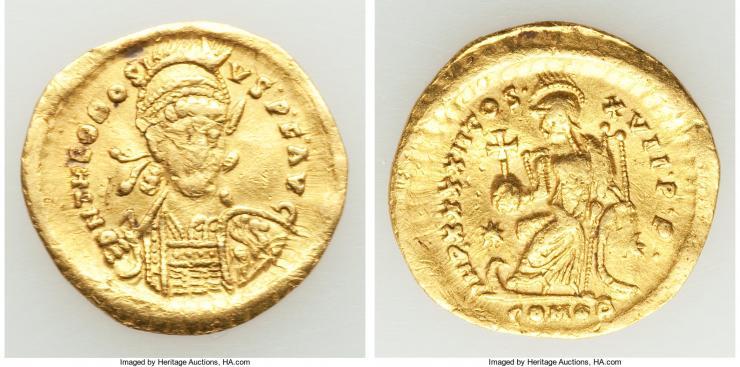 1242,Theodosius II, Eastern Roman Empire (AD 402-4 ...