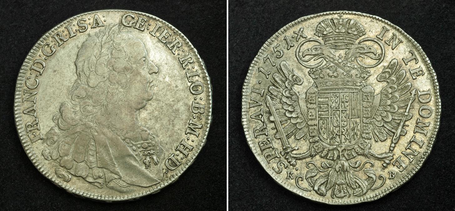 1751, Emperor Francis Stephen I. Large Silver Thal ...