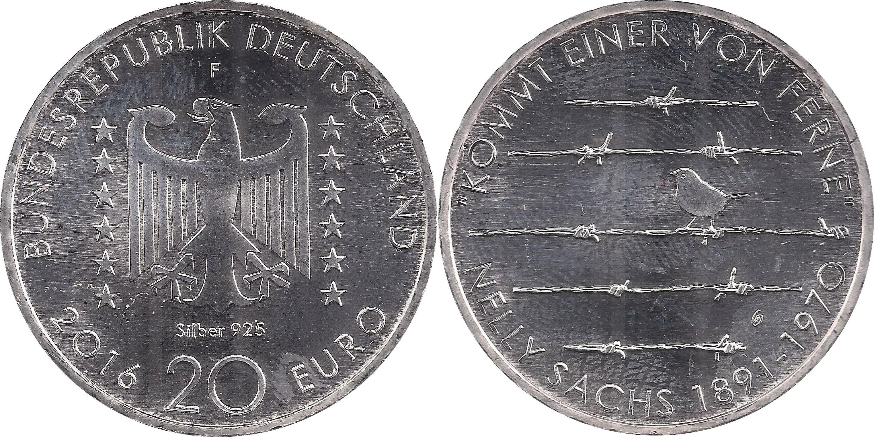 20 Euro 2016 Federal Republic of Germany (1990 - ) Silver | Prices ...