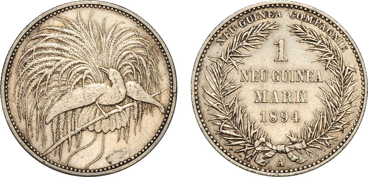 Moneda 1 Mark Nueva Guinea Plata 1894 precio Jaeger-705 KM-5