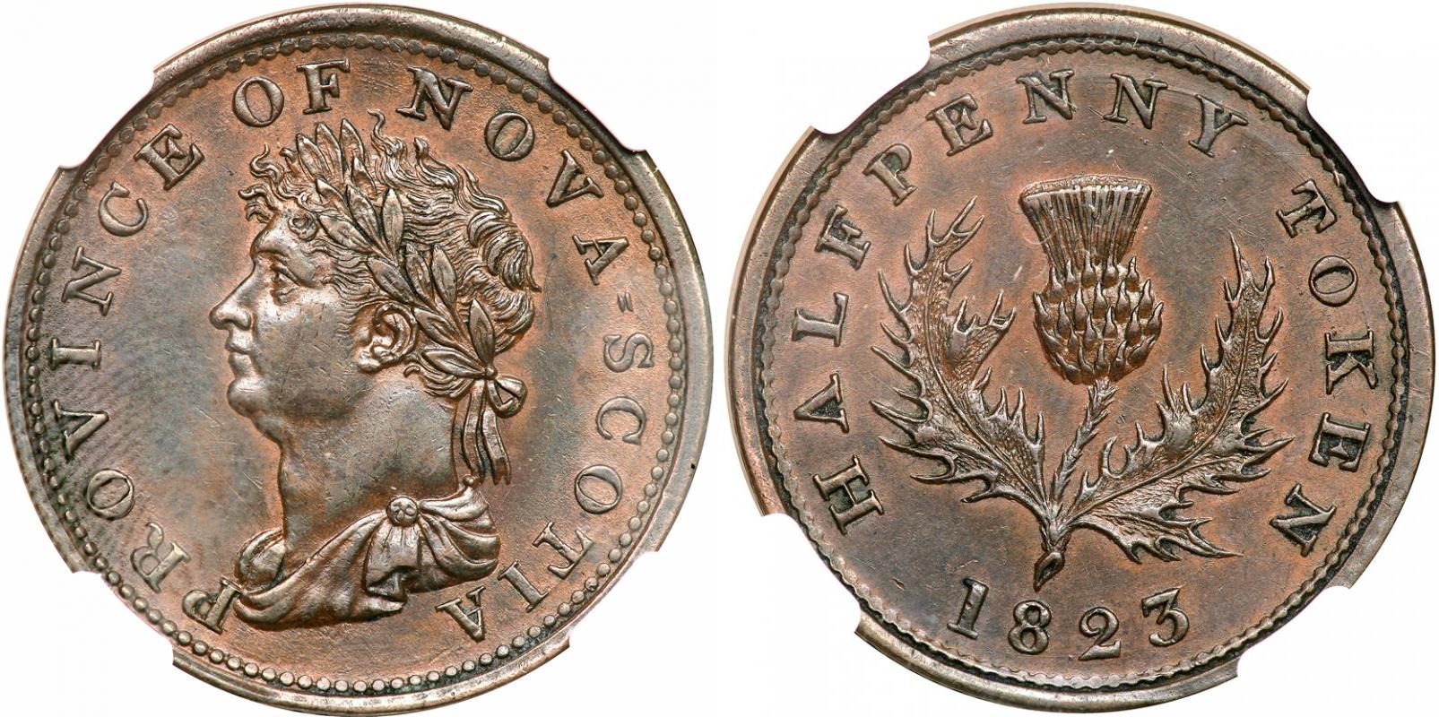 1/2 Penny 1823 Canada Copper George IV (1762-1830) | Prices & Values KM-1