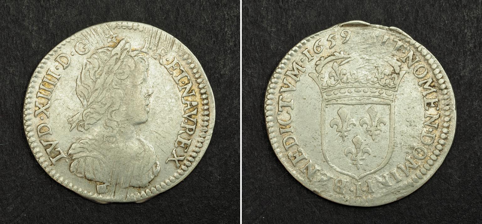 1659, Royal France, Louis XIV. Silver 10 Sols (1/1 ...