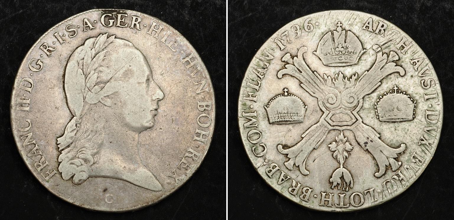 1796-C, Austria, Emperor Francis II. Silver Thaler ...