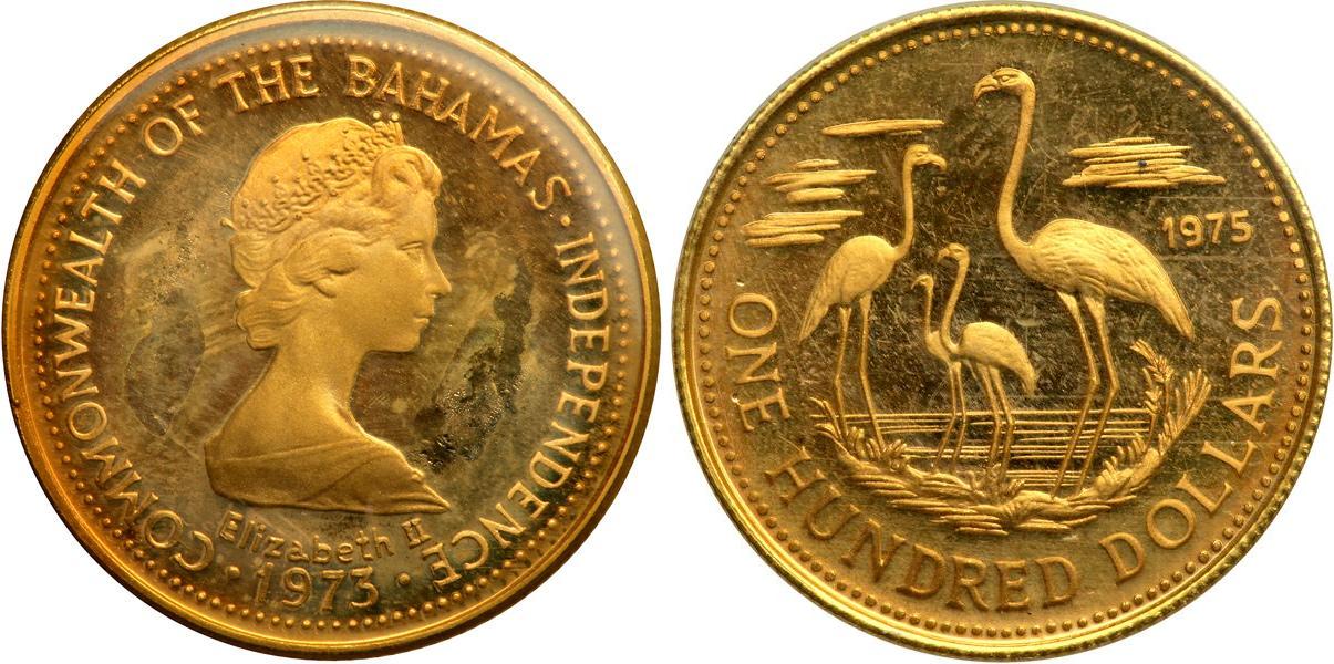 100 Dollar 1975 Bahamas Gold Elizabeth II (1926-2022) | Prices & Values ...