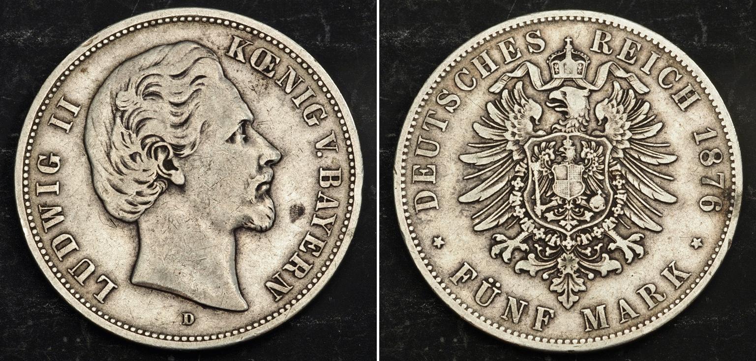 1876, German Empire/Kingdom of Bavaria, Ludwig II.