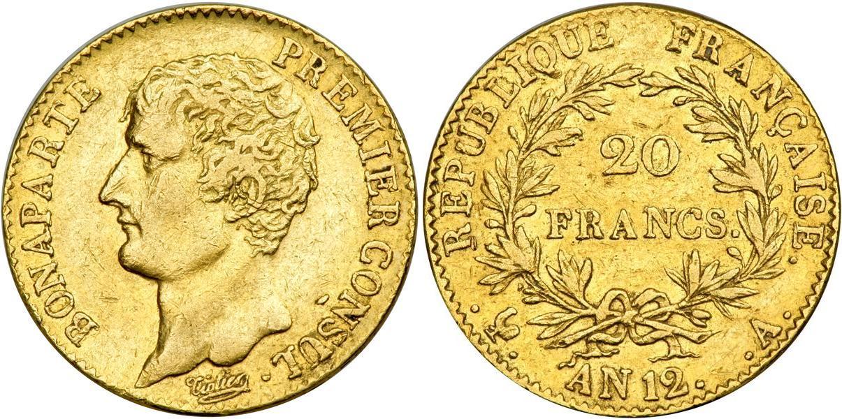 20 Franc 1803 First French Empire (1804-1814) Gold Napoleon (1769 ...