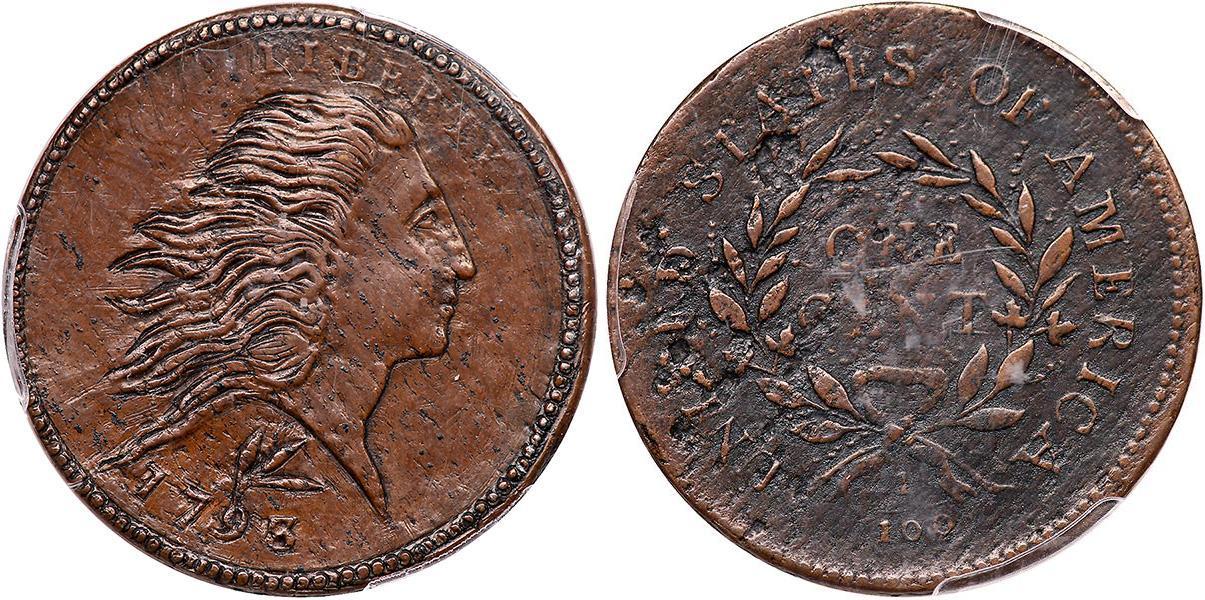 1793 S-11c R3- Wreath Cent with Lettered Edge PCGS ...