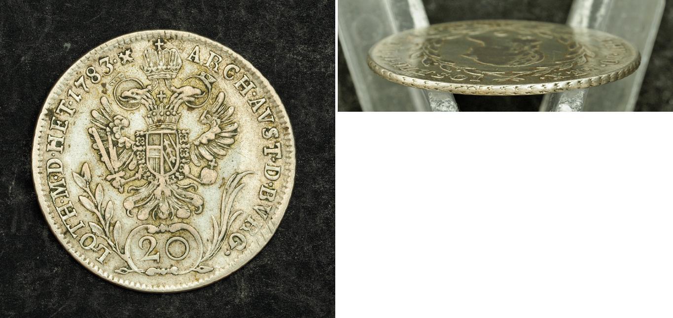 1783, Austria, Emperor Joseph II. Silver 20 Kreuze ...