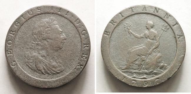 Date: C, 1797 Rev: BRITANNIA, Britannia seated lef ...