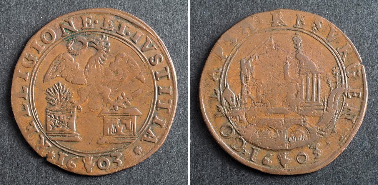 1603, Spanish Netherlands. Cu "Arrival of Ambrogio ...